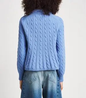 Polo Ralph Lauren Wool-cashmere Peplum Sweater - Blue