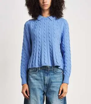 Polo Ralph Lauren Wool-cashmere Cable-knit Peplum Sweater
