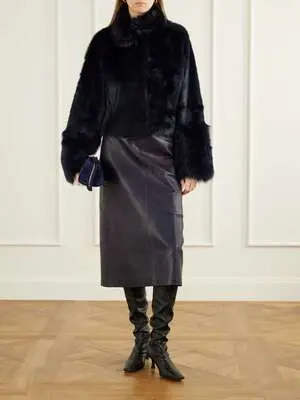 Nour Hammour Cameron Cropped Shearling Jacket