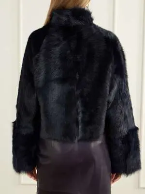 Nour Hammour Cameron Cropped Shearling Jacket