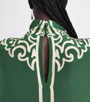 Johanna Ortiz Silk Windborne Tunic Maxi Dress