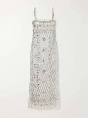 Costarellos Leona Crystal-embellished Lace Gown
