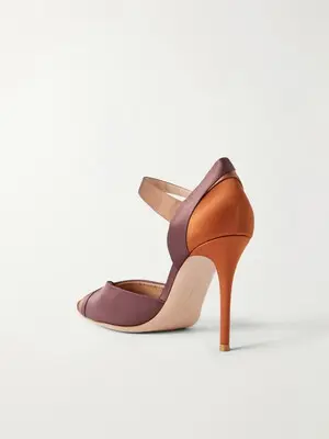 GIANVITO ROSSI 95 Crepe-satin Pumps - Brown