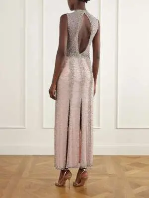 Costarellos Serena Crystal-embroidered Tulle Gown
