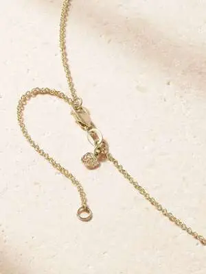 SYDNEY EVAN Burst Flower Heart 14-karat Diamond Necklace