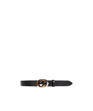 Gucci Belt With Interlocking G Buckle - Black