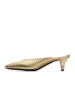 Versace Metallic-nappa Mules 55 Mm