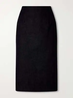 Carolina Herrera Denim Midi Skirt - Black