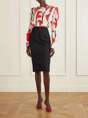 Carolina Herrera Denim Midi Skirt