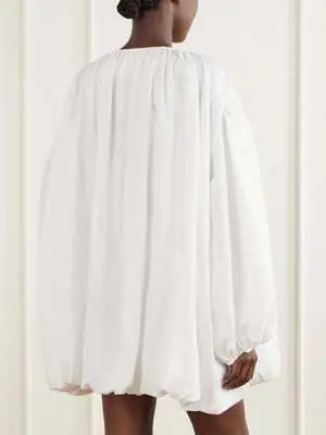 LES VACANCES D'IRINA Cloud Gathered Linen Balloon Mini Dress