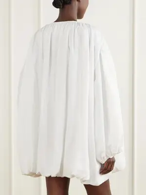 LES VACANCES D’IRINA Les Vacances D'irina Cloud Gathered Linen Balloon Mini Dress