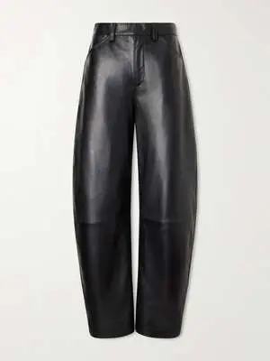NILI LOTAN Tribeca Leather Wide-leg Pants - Black
