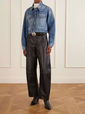 NILI LOTAN Tribeca Leather Wide-leg Pants