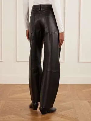 NILI LOTAN Tribeca Leather Wide-leg Pants