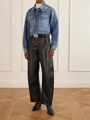 NILI LOTAN Tribeca Leather Wide-leg Pants