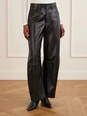 NILI LOTAN Tribeca Leather Wide-leg Pants