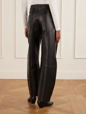 NILI LOTAN Tribeca Leather Wide-leg Pants