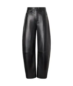 NILI LOTAN Tribeca Leather Wide-leg Pants - Black