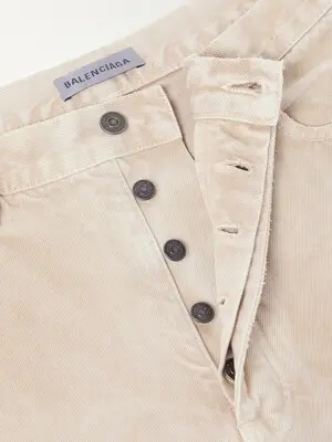 Balenciaga Wide-leg Distressed Paint-splattered Jeans