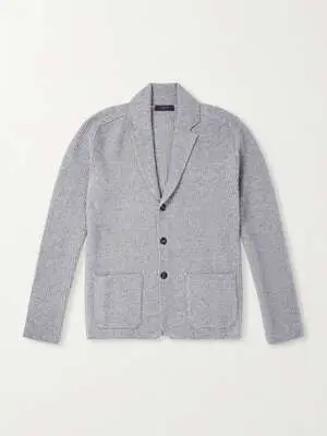 SLOWEAR Single-breasted Ribbed Virgin Wool Blazer - Gray