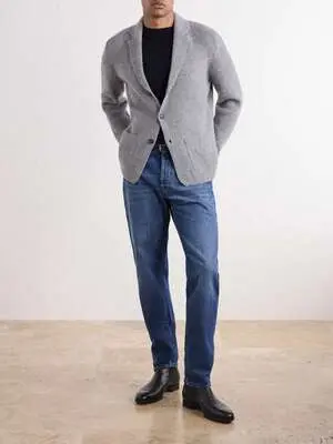 SLOWEAR Single-breasted Ribbed Virgin Wool Blazer