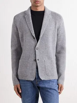 SLOWEAR Single-breasted Ribbed Virgin Wool Blazer - Gray