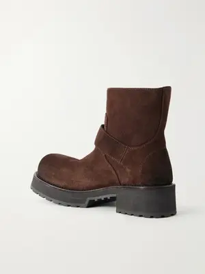 Balenciaga Venom Buckled Suede Desert Boots