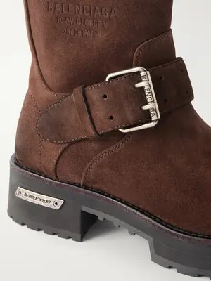 Balenciaga Venom Buckled Suede Desert Boots