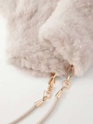 Max Mara Ombrato Strap-detailed Alpaca, Wool And Silk-blend Gloves