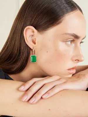 Shay Portrait 18-karat Onyx And Diamond Earrings