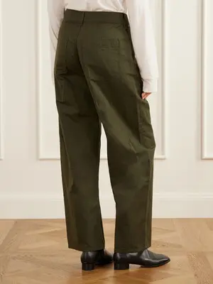 Citizens Of Humanity Velha Cotton And Linen-blend Wide-leg Pants - Green