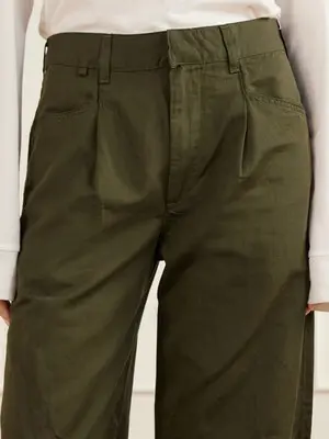 Citizens Of Humanity Velha Cotton And Linen-blend Wide-leg Pants - Green