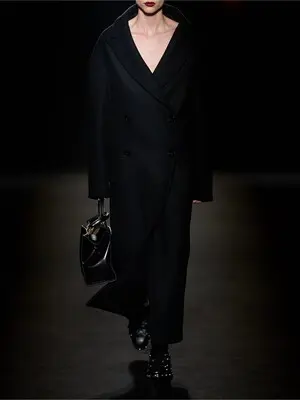 Balenciaga Maxi Stola Wool Coat