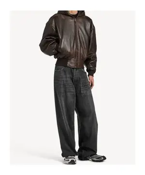 Balenciaga Pleated Baggy Jeans - Deep Ice Gray