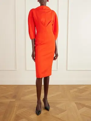 Carolina Herrera Stretch-wool Midi Dress