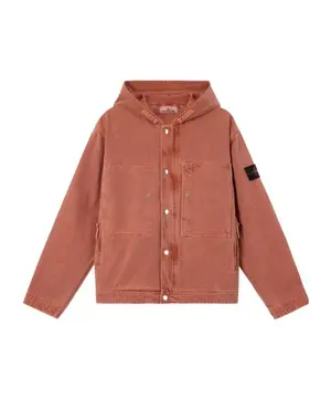 Stone Island Hooded Jacket With Multiple Pockets - Brick Red