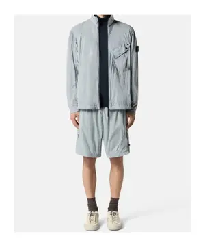 Stone Island Zip-up Overshirt With Chest Pocket