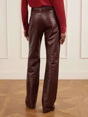 NILI LOTAN Joan Leather Straight-leg Pants