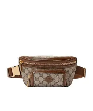 Gucci Interlocking G Logo Monogram Belt Bag - Brown