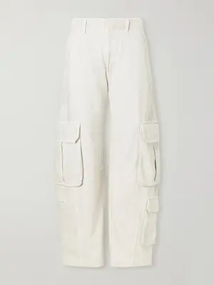AGOLDE Ambika Utility Cotton-blend Wide-leg Jeans - Neutrals