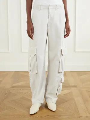AGOLDE Ambika Utility Cotton-blend Wide-leg Jeans - Neutrals