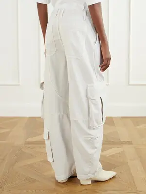 AGOLDE Ambika Utility Cotton-blend Wide-leg Jeans - Neutrals