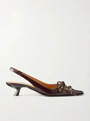 Marni Leather Slingback Pumps - Brown