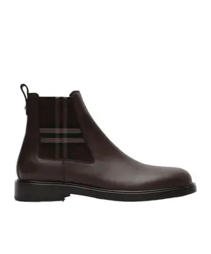 Burberry Leather Pembroke Boots - Peat Brown