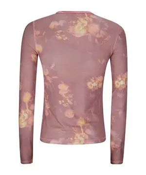 DIESEL® Top In Floral-print Ribbed Jersey
