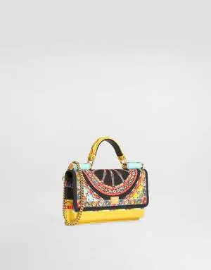 Dolce & Gabbana Phone Bag In Carretto-print Canvas