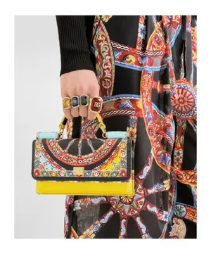 Dolce & Gabbana Carretto-print Canvas Phone Bag