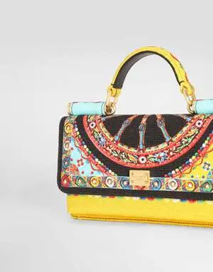 Dolce & Gabbana Carretto-print Canvas Phone Bag