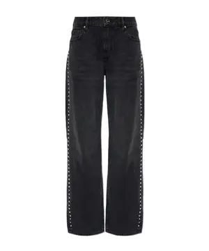 ALLSAINTS Sidestud Wideleg Jeans - Washed Black