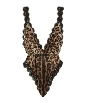 Dolce & Gabbana Dolce Gabbana Leopard Printed Bodysuit - Multi-color
